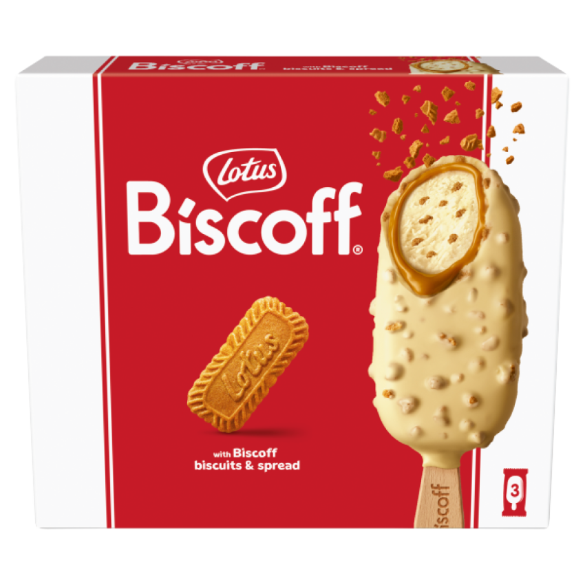 Lotus Biscoff White Ice Cream Sticks 3X90Ml - NAVSA INTERNATIONAL LIMITED